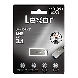 Lexar JumpDrive M45 128GB USB 3.1 Flash Drive (LJDM45-128ABSLNA)