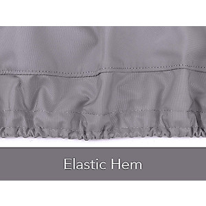 Covermates Round Firepit Top Cover – Water-Resistant Polyester, Adjustable Buckle Straps, Fire Pit Covers-Charcoal