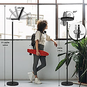 JOOFO Sky LED Floor Lamp,Folding Modern Torchiere Floor Lamp,Bright Dimmable Led Floor Lamp with Remote &Touch Control,5 Color Temperatures,Tall Standing Lamp for Living Room,Office,Bedroom,(Black)