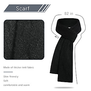 ecodudo Women Winter Beanie Hat Scarf Set Touch Screen Gloves Set with Pom for Women (Black)