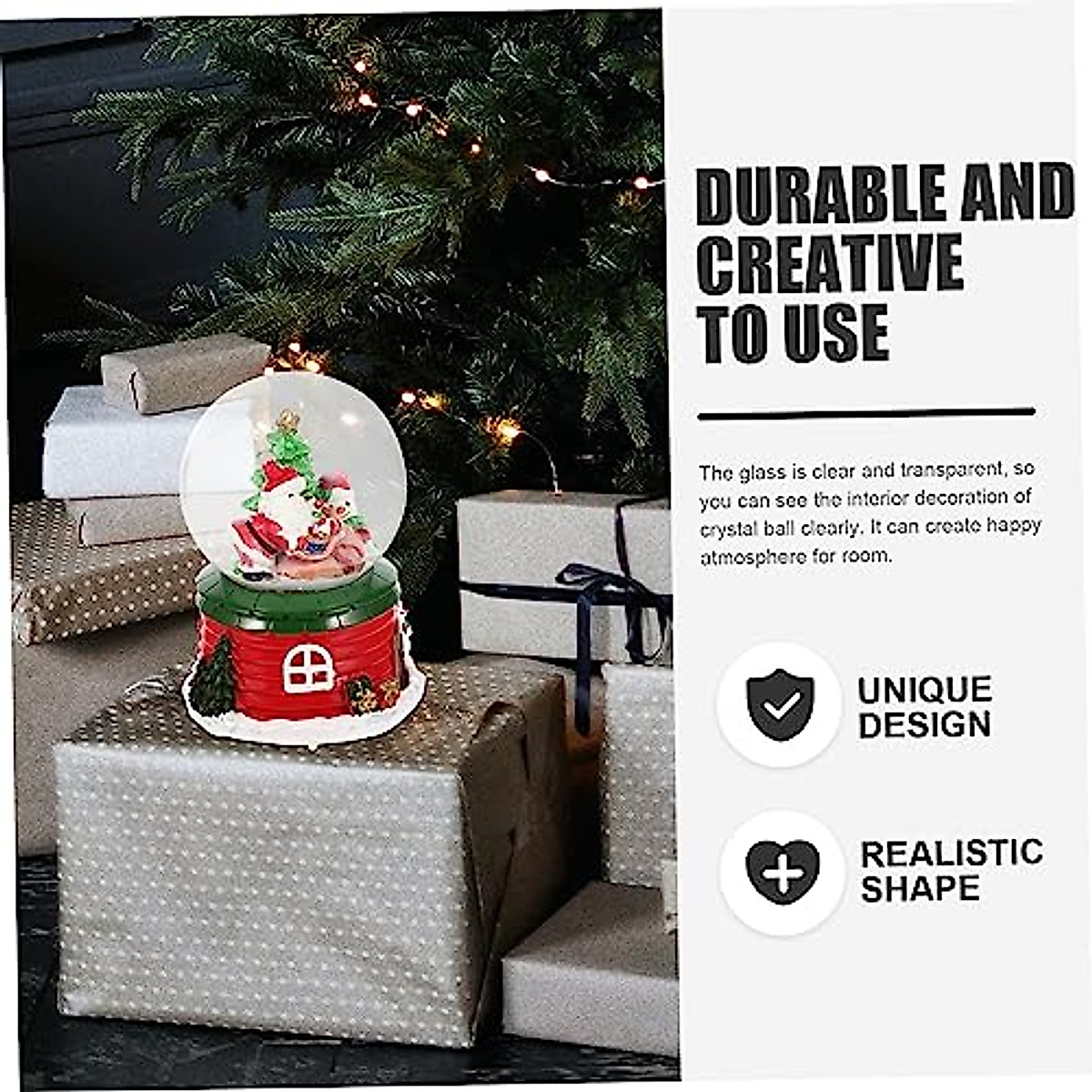 Christmas Crystal Ball Box christmas desk decoration snow globe for snow globe with music gifts Christmas music box xmas snow globes child lantern winter Glass Snow Globe