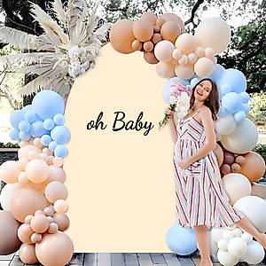 7FT Beige Half Moon Arch Cover Backdrop Spandex Fitted Wedding Arch Stand Cover Double Sided Half Top Stretchy Backdrop Cover for Wedding Birthday Party Baby Shower Graduation Decorations (No Frame)