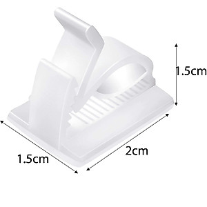 120 Pieces Outdoor Cable Clips Adhesive Cable Management Clips Sticky Wire Clips Cord Holder Cable Hooks Organizers for Christmas Fairy Hanging Light Home Decoration (White,Medium)