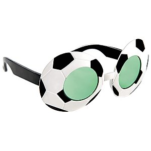 White & Black Soccer Ball Plastic Glasses - Pack of 1 - Perfect for Parties & Sports Events