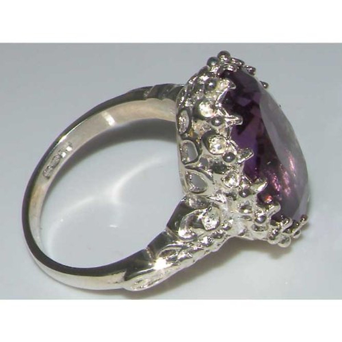 LetsBuyGold 925 Sterling Silver Natural Amethyst Womens Promise Ring - Size 6.5
