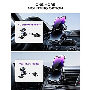AINOPE CD Phone Holder for Car CD Slot Phone Holder One-Hand Operation 2-in-1 Stable Vent Car Phone Holder Mount Compatible with iPhone 14/13 4-7 Inch Phones