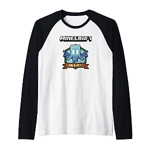 Minecraft Allay Badge Simple Logo Raglan Baseball Tee