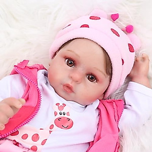 CHAREX Reborn Baby Dolls Silicone Full Body, 18 Inches Lifelike Baby Dolls Girls, Soft Vinyl Weighted Doll for Age 3+