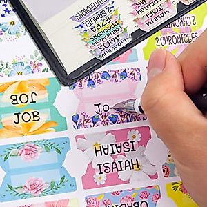 Decorative Laminated Bible Tabs 100PCS Cute Bible tabs for Women and Girl 66 Book Tabs 34 Blank Tabs for Old and New Testament