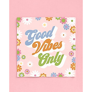 xo, Fetti Groovy Napkins - 3-ply, 24 pcs | Happy Pastel Birthday Party Decorations, 70s Baby Shower, Cool Peace Cake Napkins