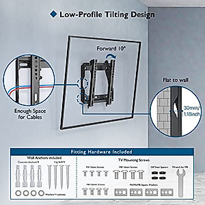BONTEC Low Profile TV Wall Mount Bracket for Most 17-45 inch LED,OLED Flat Screen TVs, Ultra Slim Tilt Wall Mount up to 66LBS, Max VESA 200x200mm