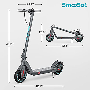 SmooSat SA3 Electric Scooter for Adults, 20 Miles Range, 350W Powerful Motor, Long Battery Life, 15.6 MPH Max Speed, LED-Display, Idea Commuting Gift, Gray