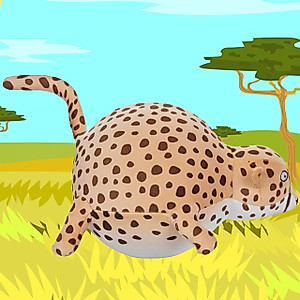 AmyToo 15”Cheetah Stuffed Animal Fat Obesity Ball Plush Toys Animated Stuffed Plushies Birthday Gifts for Kids Boys Girls