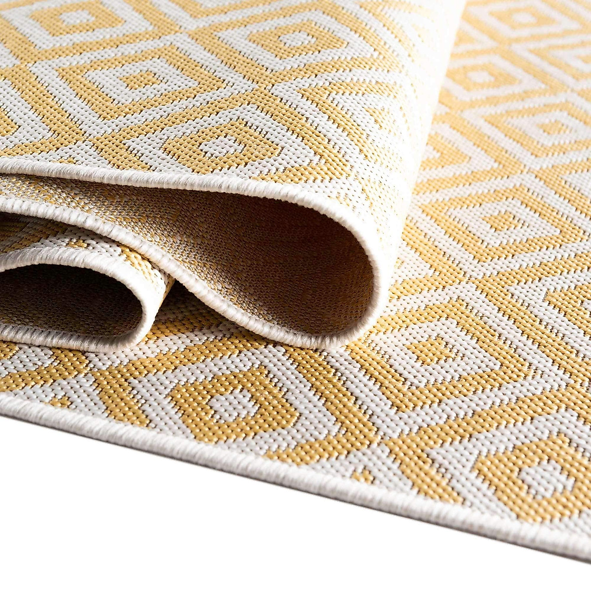 Unique Loom Jill Zarin Outdoor Collection Area Rug - Costa Rica (2' x 3' 1'' Rectangle, Yellow Ivory/ Ivory)