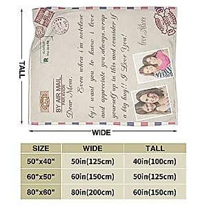HYHSJY Personalized Photo Letter Blanket Throw Fleece Custom add 2 Picture and Any Text Gift Inspirational Moments Present to My Daughter Son from Mom Dad Customized for Husband Wife