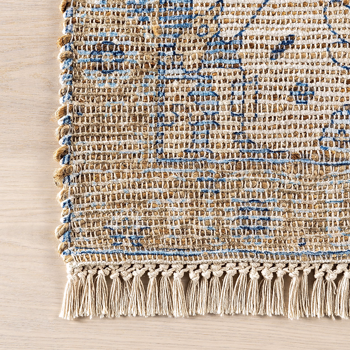 Rugs USA x Lauren Liess Marigold Vintage Tasseled Area Rug, 6x9, Sand