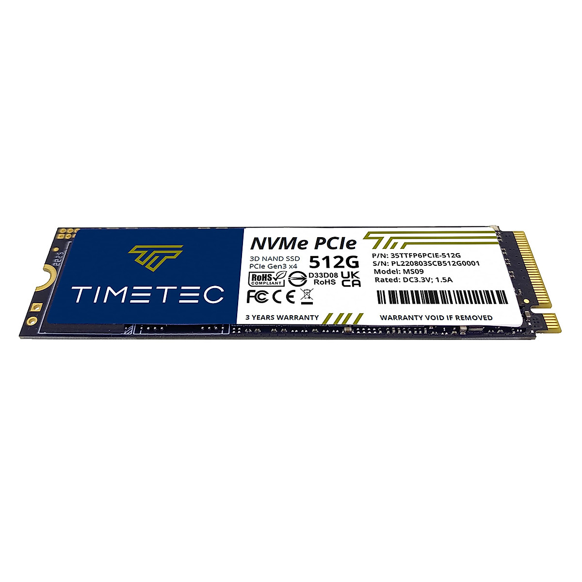 Timetec 512GB SSD NVMe PCIe Gen3x4 8Gb/s M.2 2280 3D NAND High Performance SLC Cache Read/Write Speed Up to 2,000/1,600 MB/s Internal Solid State Drive for PC Laptop and Desktop