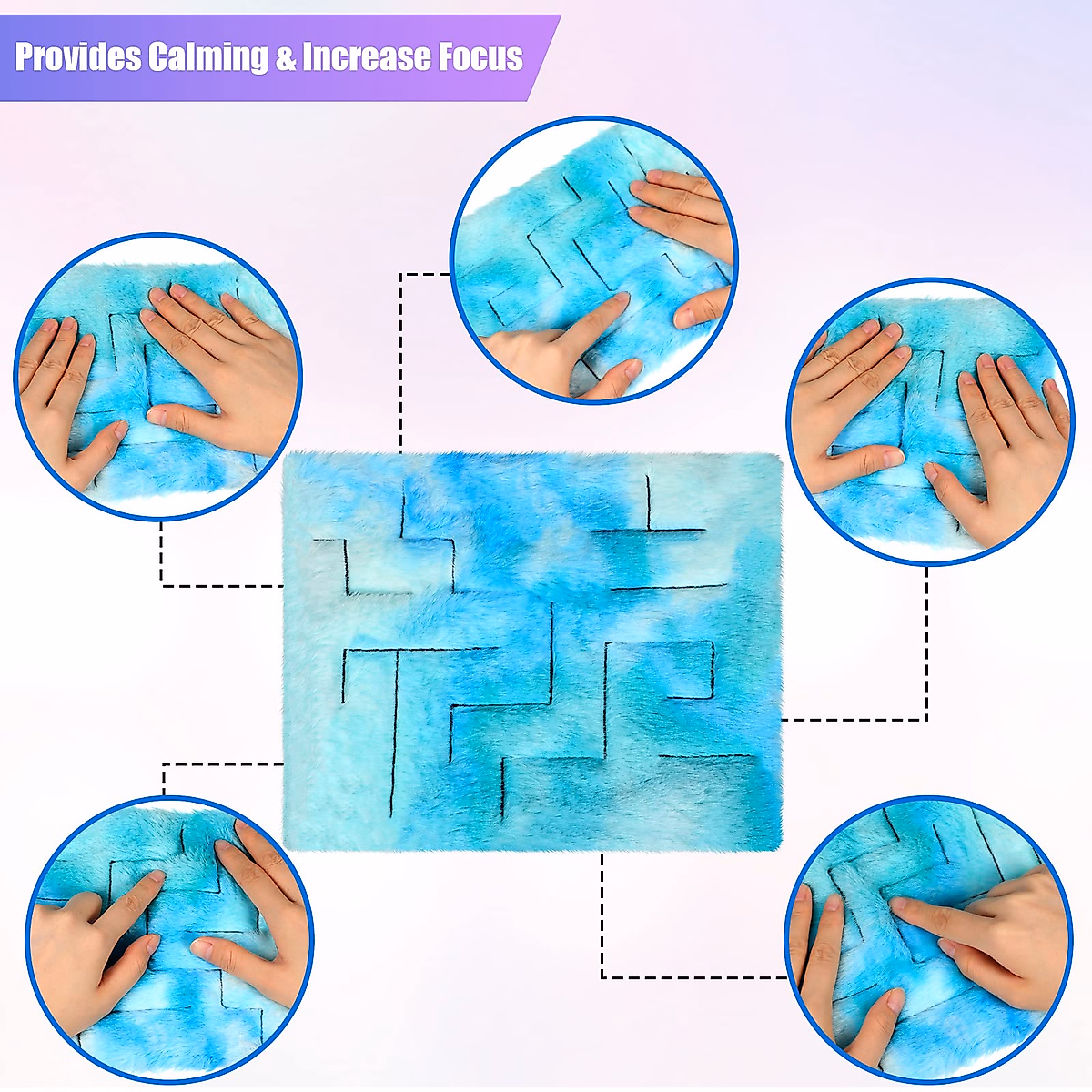 2 Pack Marble Maze Mat Fidget Sensory Tactile Sensory Toys Stress Relief Toys Anxiety Relief Toys Calming Toys for School Classroom Reduce Stress Anxiety Improve Focus (Vivid Style, 8.7 x 6.3 Inch)