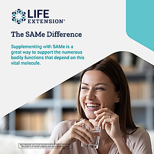 Life Extension Same 400 mg Enteric-Coated S-Adenosyl-Methionine Mood Support, Liver Health & Healthy Joint Function Support Supplement - Non-GMO, Gluten Free - 30 Enteric-Coated Vegetarian Tablets