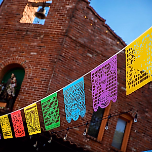 YADECOMA 6 Packs 108 Ft Fiesta Party Decorations Mexican Party Banners Papel Picado Banners Cinco De Mayo Decorations Dia De Los Muertos Decor Mexico Halloween Banner Birthday Party Decorations