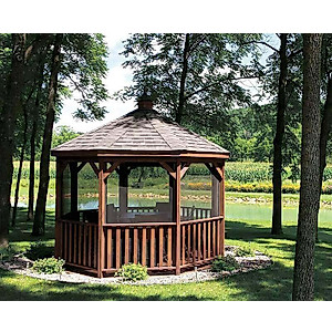 Amish-Crafted 12' Wood Octagon Gazebo-in-a-Box (Harvard Slate)