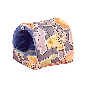 Galand Small Pet Kennel Premium Rest Elephant Pattern Hamster Bed Blue S