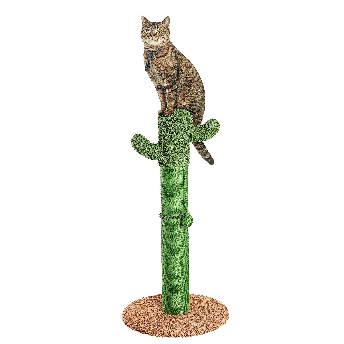 34" Cactus Cat Scratching Post with Dangling Ball for All Cats Large Version Brown