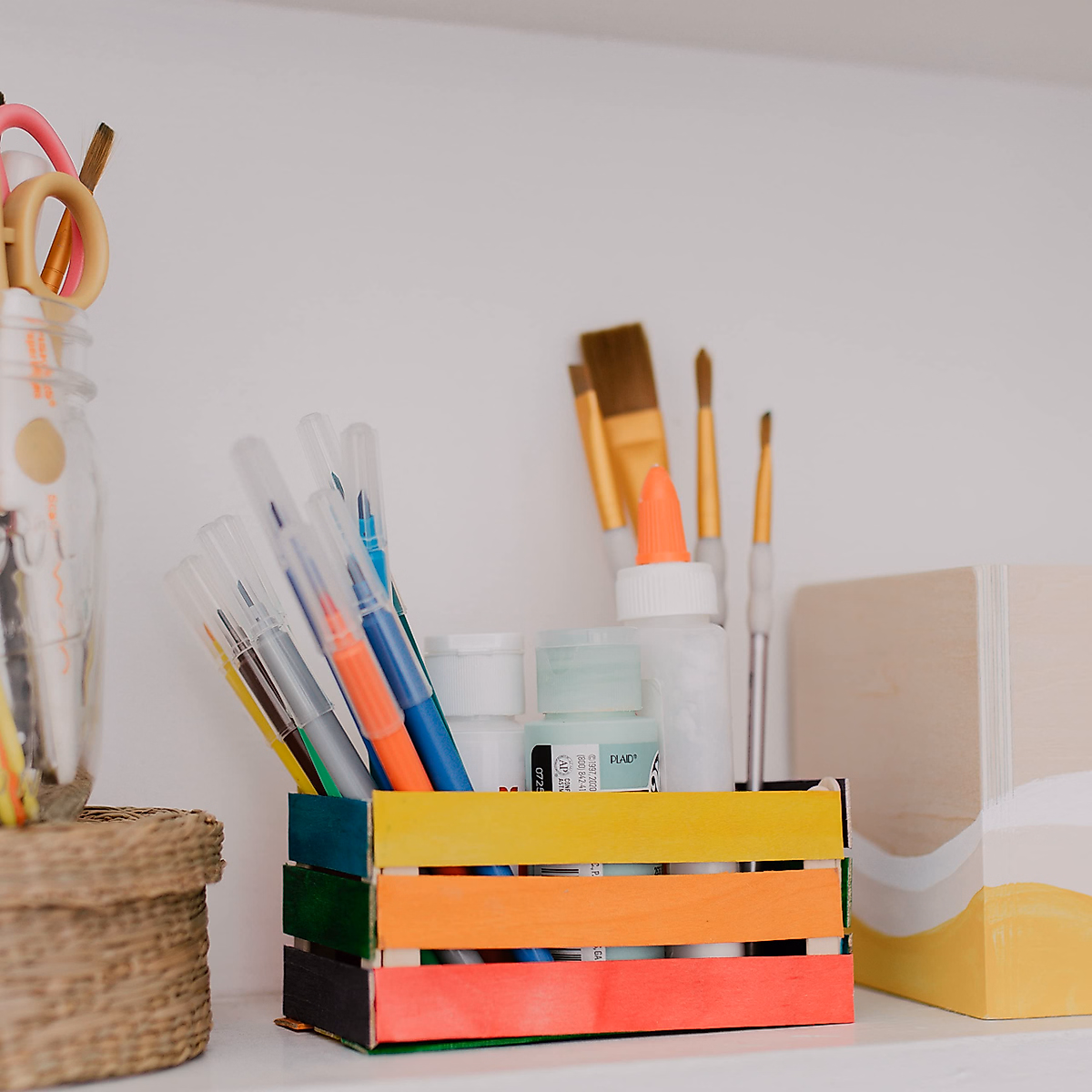 Colored Popsicle Sticks for Crafts, Large Colored Craft Sticks, Pack of 100, Each Stick 6" Long x 3/4" Wide, by Woodpeckers