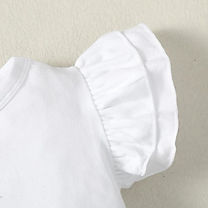 LYSMuch Toddler Baby Girls Ruffle Sleeve Shirt Plain Solid Sleeveless Tshirt Top Blouse Kids Casual Clothes(White, 3-4T)