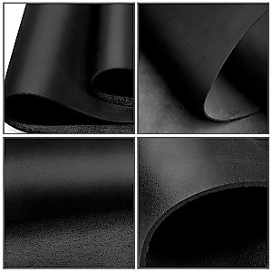 Black Leather Sheets for Crafts Tooling Leather Square 1.8-2.1mm Thick Full Grain Leather Pieces Genuine Cowhide Leather for Crafts Sewing Hobby Workshop 6"x12"