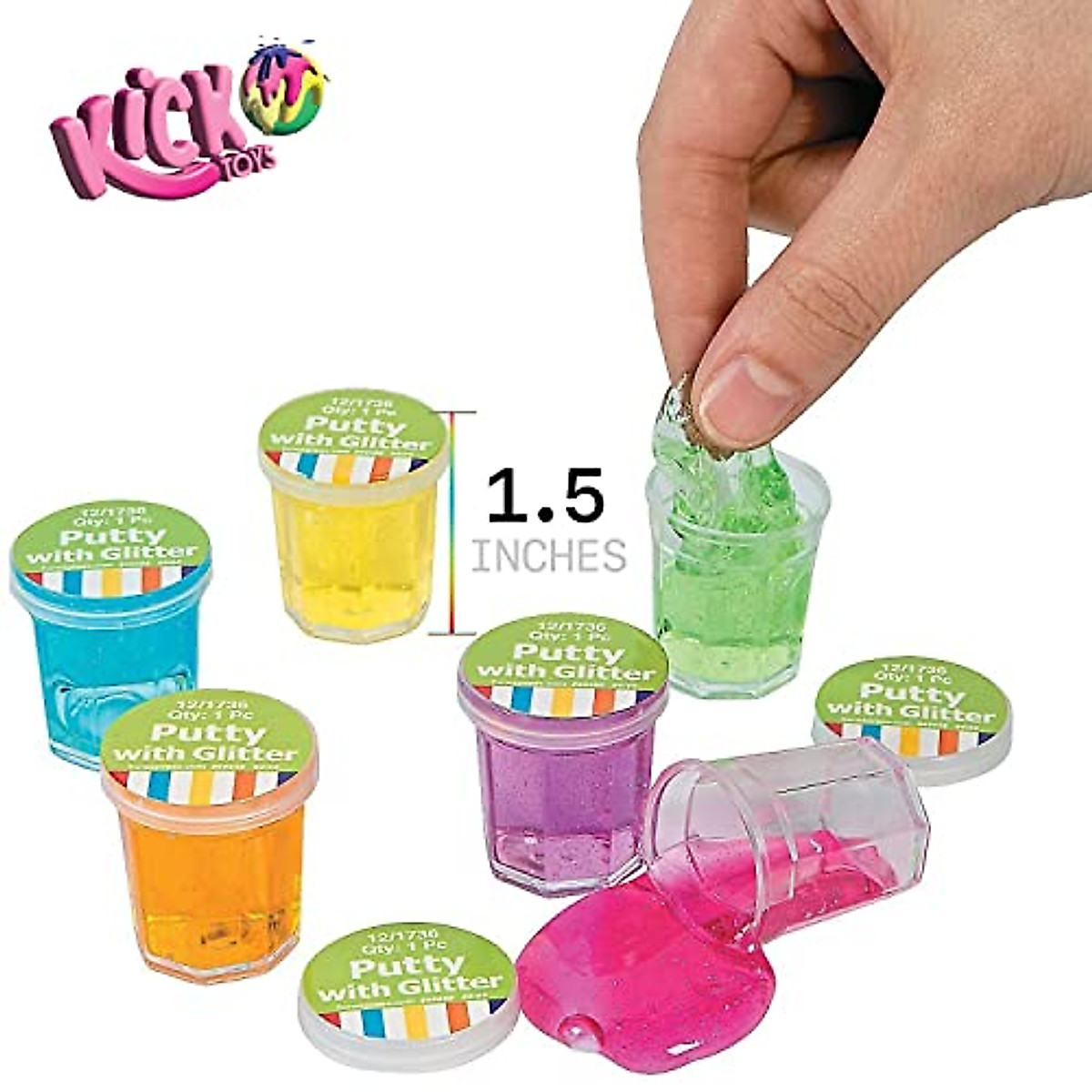 Kicko Mini Glitter Putty - 48 Colorful Fidget Toys