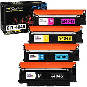 Cartlee 4 Compatible Toner Cartridges Replacement for Samsung CLT-K404S CLT-C404S CLT-M404S CLT-Y404S (1 Black, 1 Each Color) 404s 404 Xpress SL-C430W SL-C480FW SL-C480W c430 y404 k404 c480 Express
