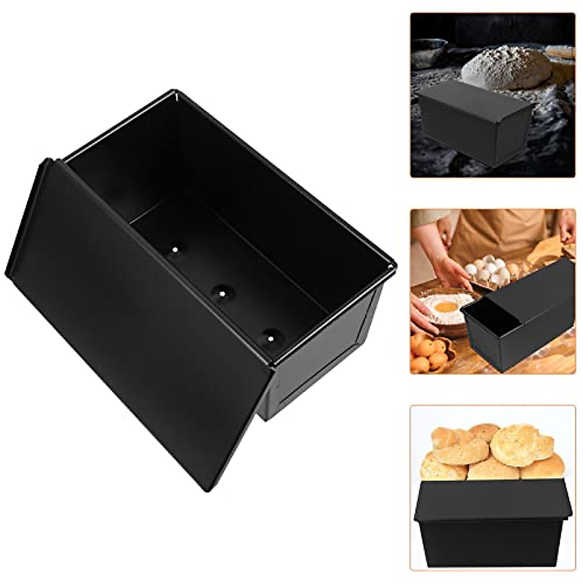 Healifty Pan with Lid Pullman Loaf Pan Carbon Steel Loaf Pan Toast Mold With Cover For Bakeware Bread, Baking Tools Bread Mold Toast For Oven Baking Pullman Loaf Broiler Pan for Oven