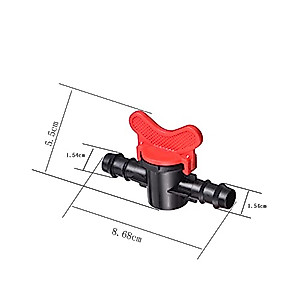 Rayurain 15pieces Plastic Lateral in Line Barbed Shut Off Valve for Dripperline 16mm (fit I.D. 0.510"–0.590")