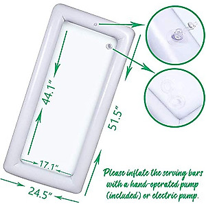 Moon Boat 2 PCS Inflatable Serving/Salad Bar Tray Food Drink Holder - BBQ Picnic Pool Party Buffet Luau Cooler,with a drain plug