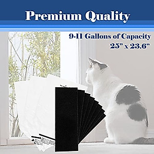 120 Pack Waste Drawer Liners Compatible with All Litter Box Robot Models, 9-11 Gallons Litter Box Liners, Plus 8 Pack Activated Charcoal Filters