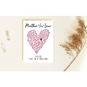 Mother-In-Law You're One In A Million Card - Mother-In-Law Birthday Card - Thank You Greeting Card - Card For Her - Anniversary Card- Mother's Day Card- Thank You Card- I Love You Mother-In-Law Card