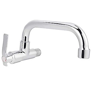 Kitchen Faucet, G1/2inch Wall Mounted Kitchen Sink Faucet Single Cold Water Brass Body and Stainless Steel Tube Tap Sink Water Faucet (LQ-3093 20cm)