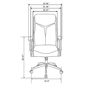 Realspace® Modern Comfort Verismo Bonded Leather High-Back Executive Office Chair, Black/Chrome, BIFMA Compliant