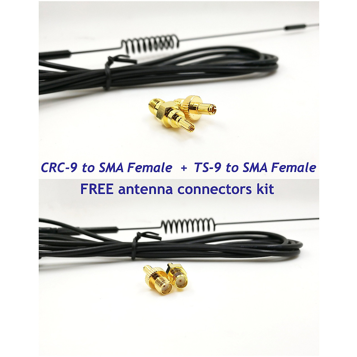 Universal Kit of 3G 4G LTE Dipole Antenna Wide Band 7dBi 698-2700Mhz Omni Directional GSM on Magnetic Base RG316 3ft/0.9m Low Loss Cable with SMA Female to TS-9 and CRC9 for any Devices as Verizon