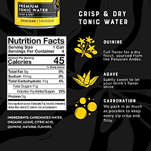 Q Mixers Tonic Water, 7.5 Fl oz (Pack of 24), Only 45 Calories per Can, Premium Cocktail and Mocktail Mixer Made with Real, Natural Ingredients (Packaging May Vary)