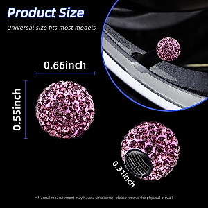 Kewucn 4 PCS Car Tire Valve Stem Caps, Handmade Dustproof Crystal Rhinestone Auto Stem Air Cap Cover, Attractive Vehicle Exterior Accessories, Universal for Car Truck Motorcycle Bike (Light Purple)