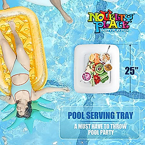 Novelty Place Inflatable Ice Serving Buffet Bar - Salad Food & Drinks Cooler Serving Tray for Summer Party Picnic & Camping (Pack of 1, 24 Inches)