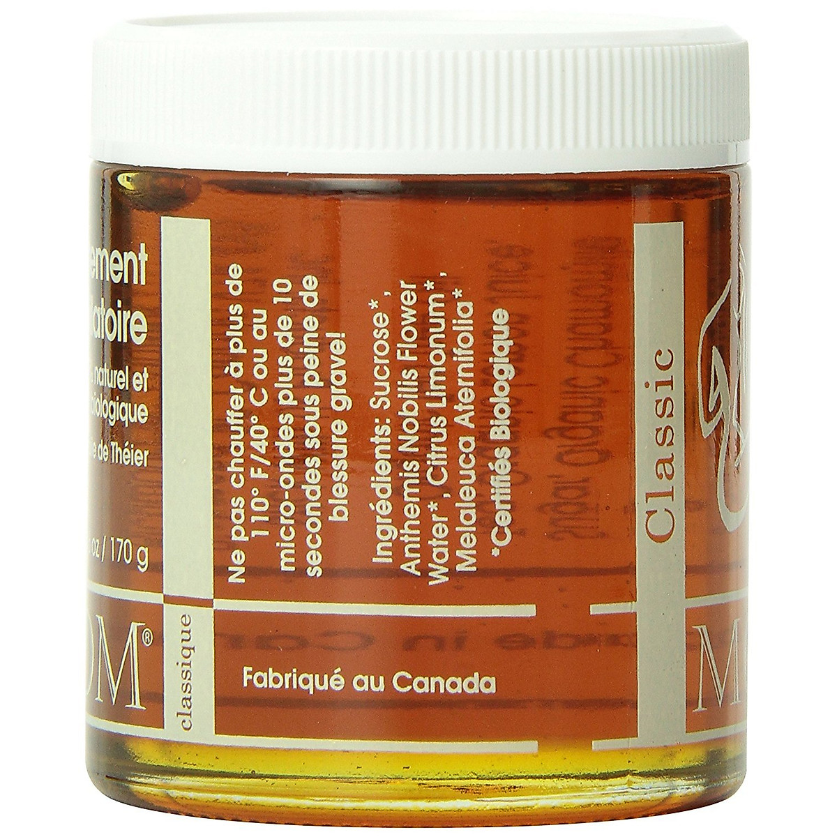 Moom Organic Sugaring Wax (6 oz.) All-Natural Refill for Wax Kit for Hair Removal with Tea Tree Oil & Chamomile – Perfect for Legs, Face, Nose & Eyebrow