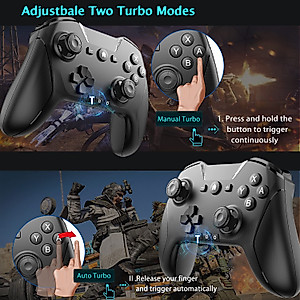 UNIHOW Bluetooth Controller for iPhone/Mobile Phone/Switch/PC/Mac/iPad/Android/Laptop/TV, Switch Pro Controller Gamepad Joystick for Apple Arcade MFi Games With Clip, Backbone and Trigger Keys