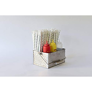 TableCraft 10040 S/S Lattice 4-Compartment Flatware Caddy