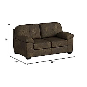 Signature Design by Ashley Accrington Plush Loveseat with Tufted Back, Brown