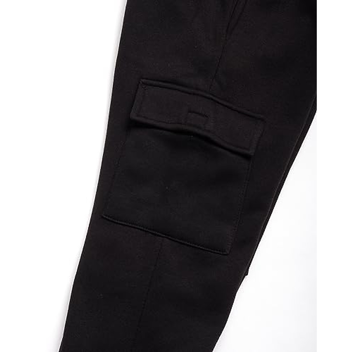 Quad Seven Boys' Fleece Jogger Set - 2 Piece Basic Solid Pullover Hoodie and Cargo Pocket Sweatpants (Size: 8-18), Size 8-10, Black