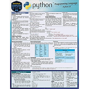 Python Programming Language QuickStudy Laminated Reference Guide