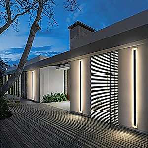 Aidenkid Long Wall Lamp Modern LED Waterproof IP65 Outdoor Wall Mount Lighting Fixture Garden Porch Sconce Lantern Sconces Luminaire/Bedroom Bedside Licht 48inch Cold White